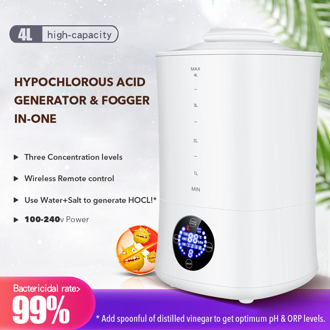 4L & 5.5 Liter Electrolyzed Hypochlorous Acid Maker & Fogger in One